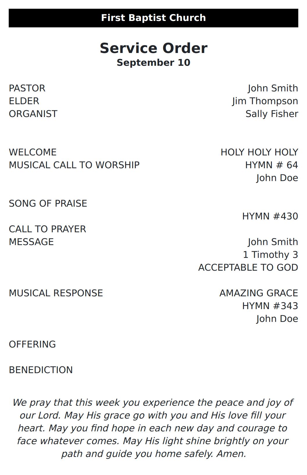 modern printed church bulletin templates - bltn - usebltn.com