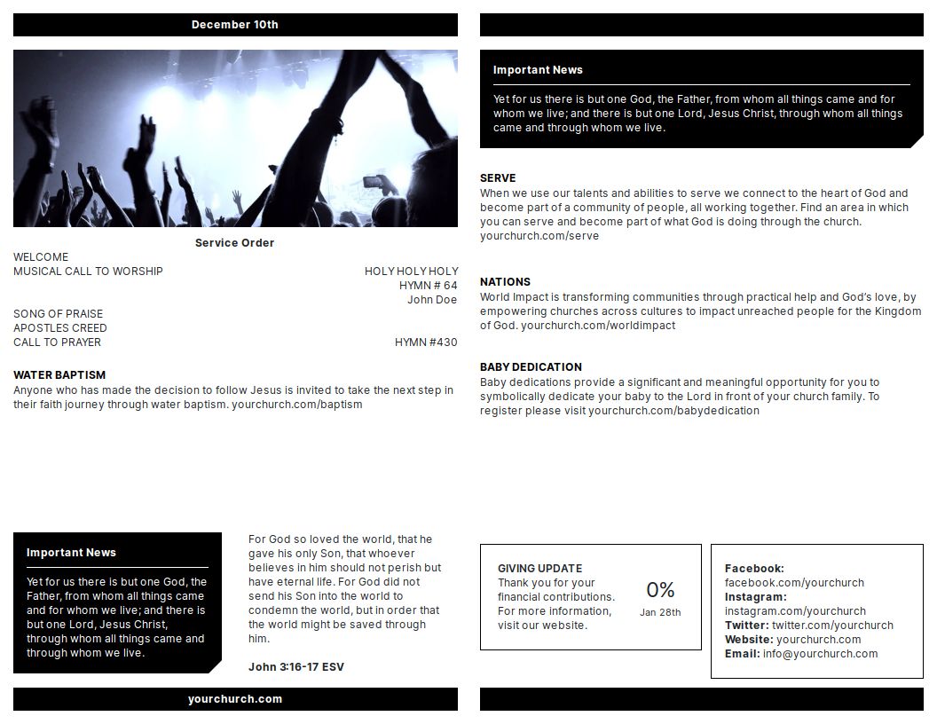 modern printed church bulletin templates - bltn - usebltn.com