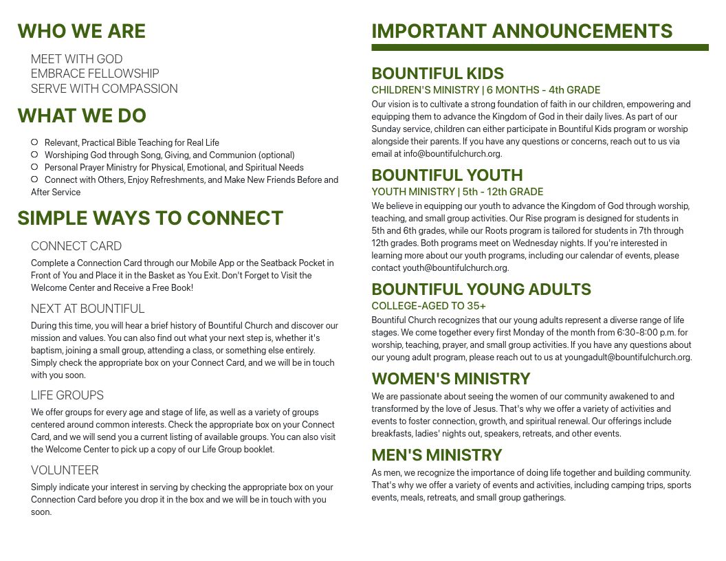 modern printed church bulletin templates - bltn - usebltn.com