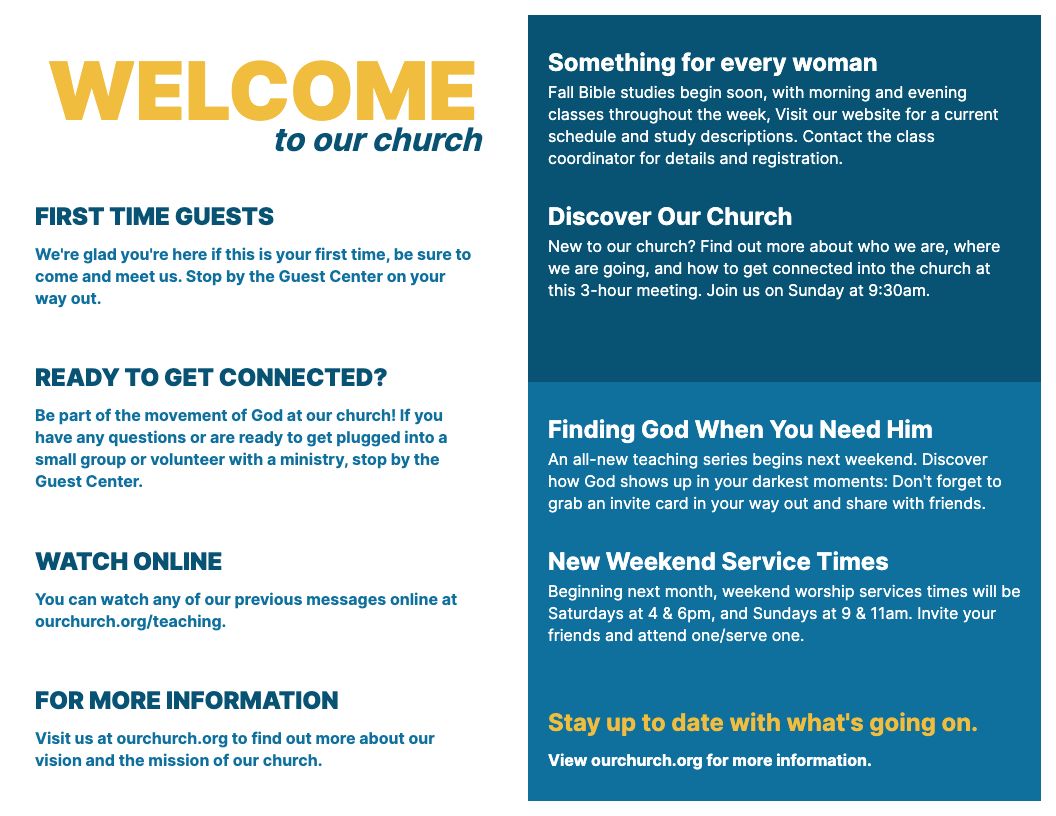 modern printed church bulletin templates - bltn - usebltn.com